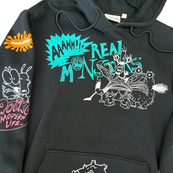 Nickelodeon | Sweaters | Nickelodeon 9s Cartoons Hoodie Ahh Real ...